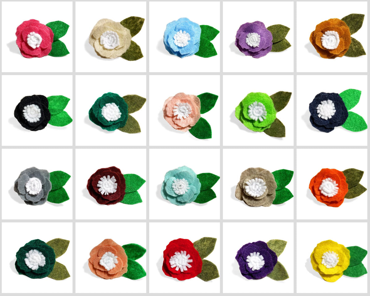 Begonia - Velcro Attachable Dog & Cat Collar Felt Flowers – veryvintagepets